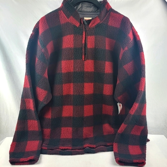 Wrangler | Sweaters | Nwt Wrangler Buffalo Plaid Sherpa 4 Zip Pullover ...